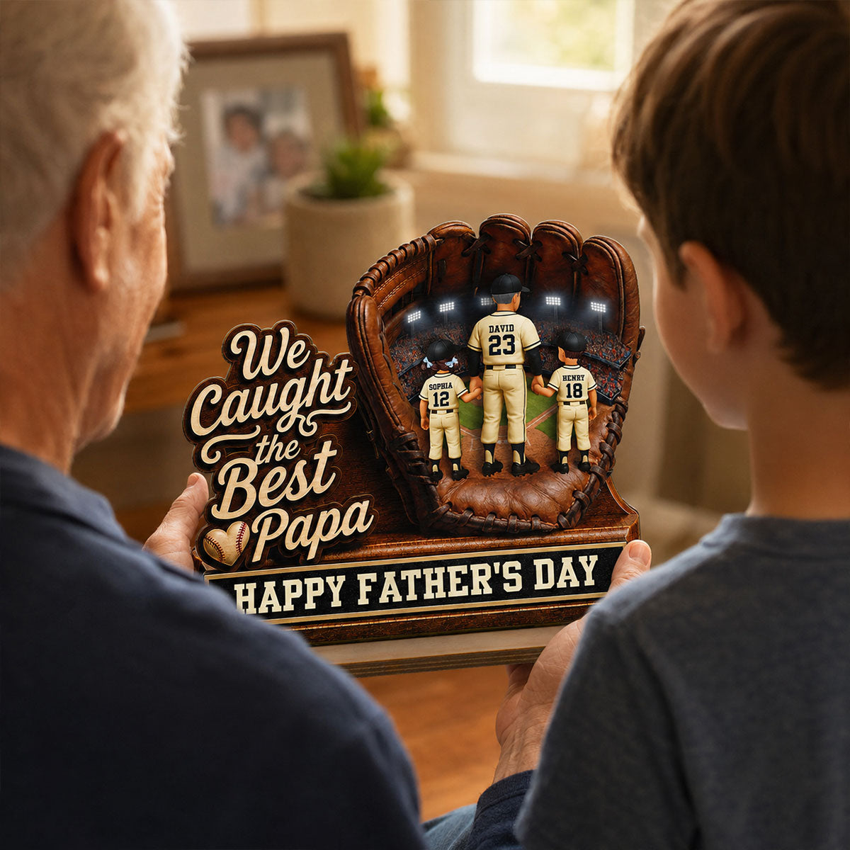 We Caught The Best Grandpa Man & Kids In Glove - Personalized 2-Layere ...