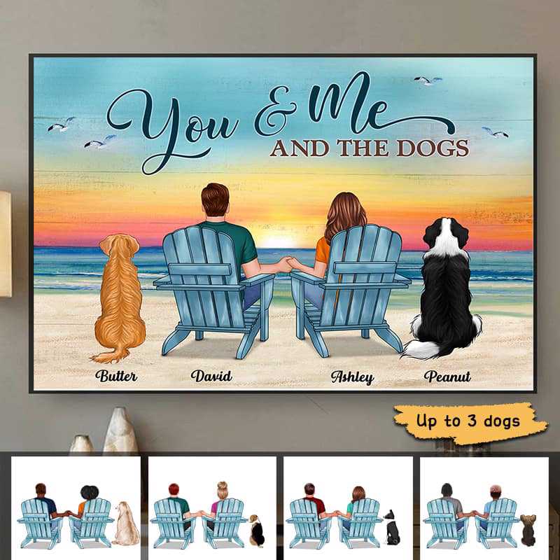 You Me And The Dog Beach Landscape Personalized Horizontal Poster ...
