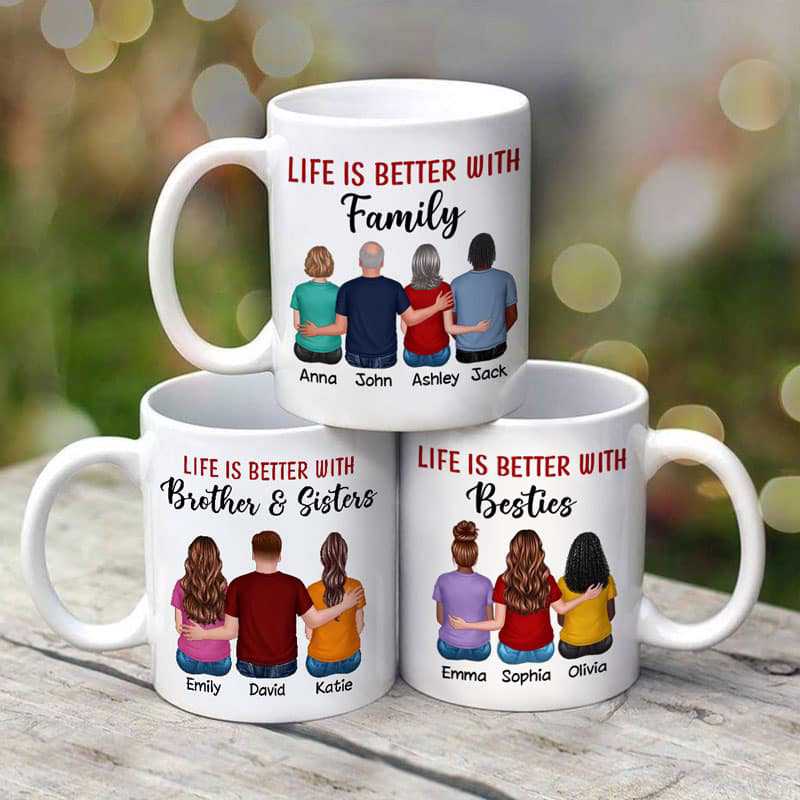 Family Besties Siblings Gift Personalized Mug - TrendingCustom