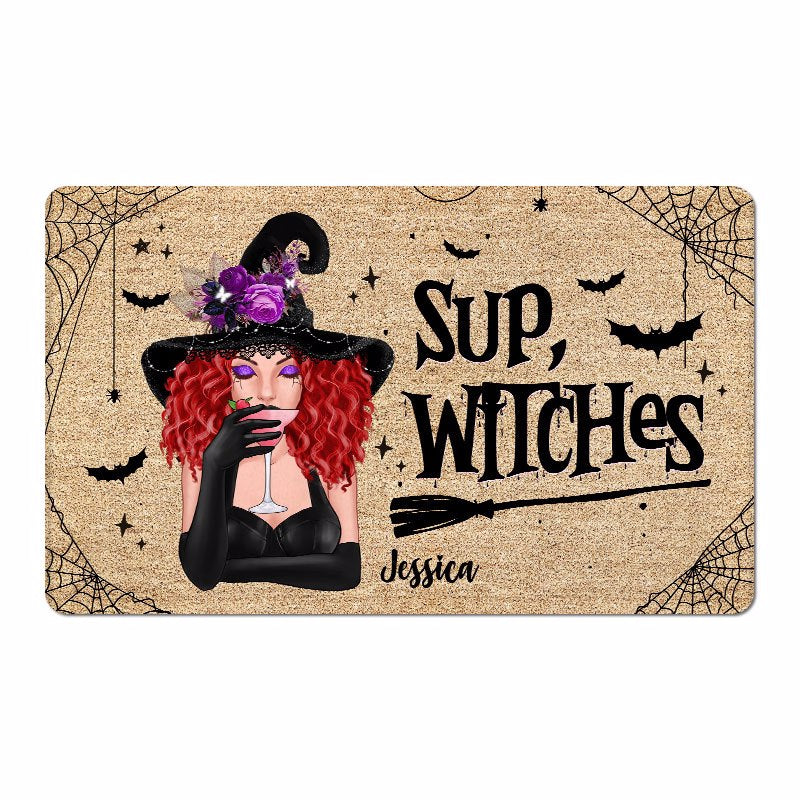 Sup Witches Halloween Witch Personalized Doormat - TrendingCustom