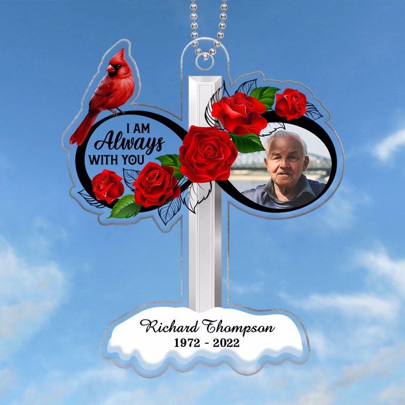 Infinity Cross Memorial Cardinal Custom Photo In Loving Memory Sympath ...