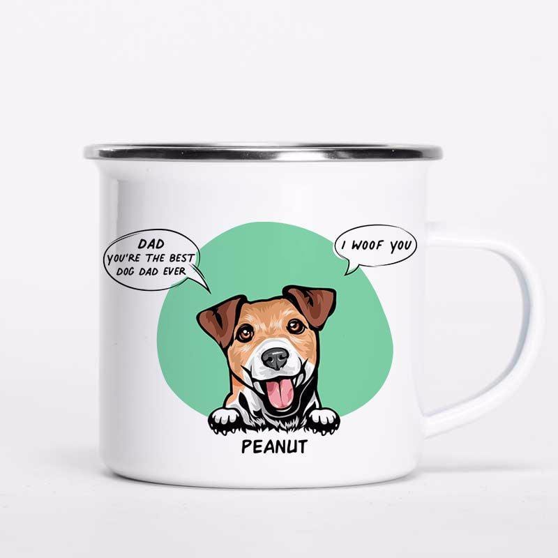 Peeking Dog Text Box Personalized Campfire Mug - TrendingCustom™️