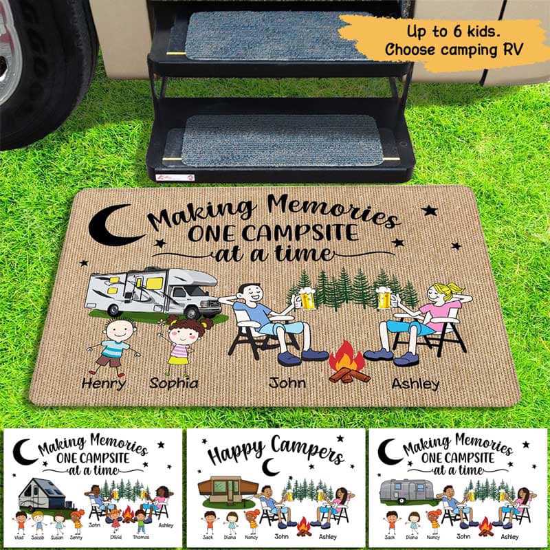 Camping Happy Campers Stick Personalized Doormat - TrendingCustom™️