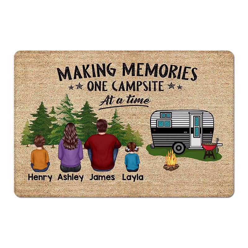 Family Camping Personalized Doormat - TrendingCustom