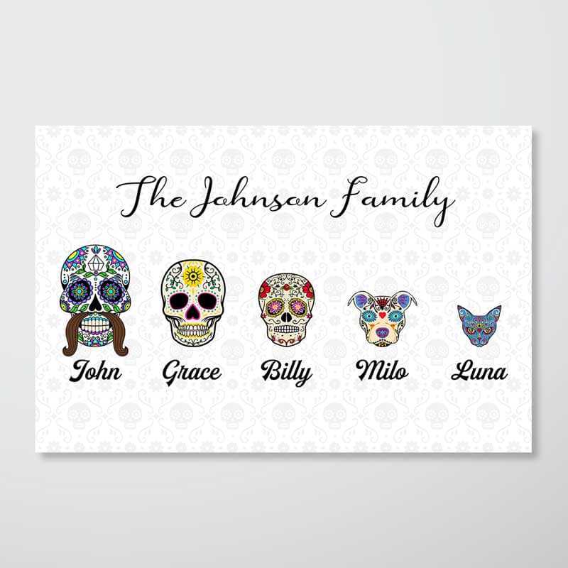 Skull Family Personalized Horizontal Poster - TrendingCustom
